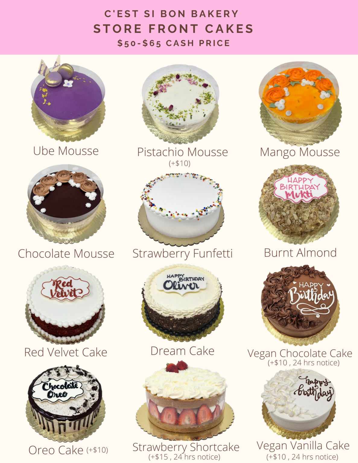 In-Store Cakes - C'est Si Bon Bakery